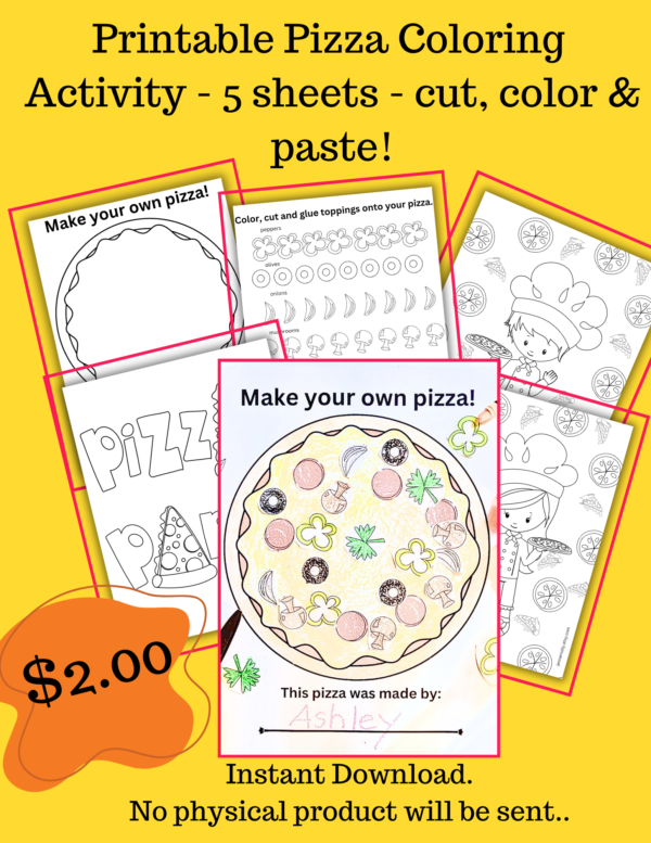 Printable Pizza Activity Pages - Joy in the Making