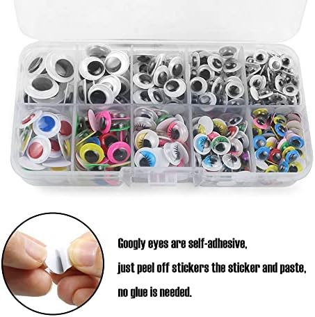 500pcs Googly Wiggle Eyes Self Adhesive, for Craft Sticker Multi Colors ...